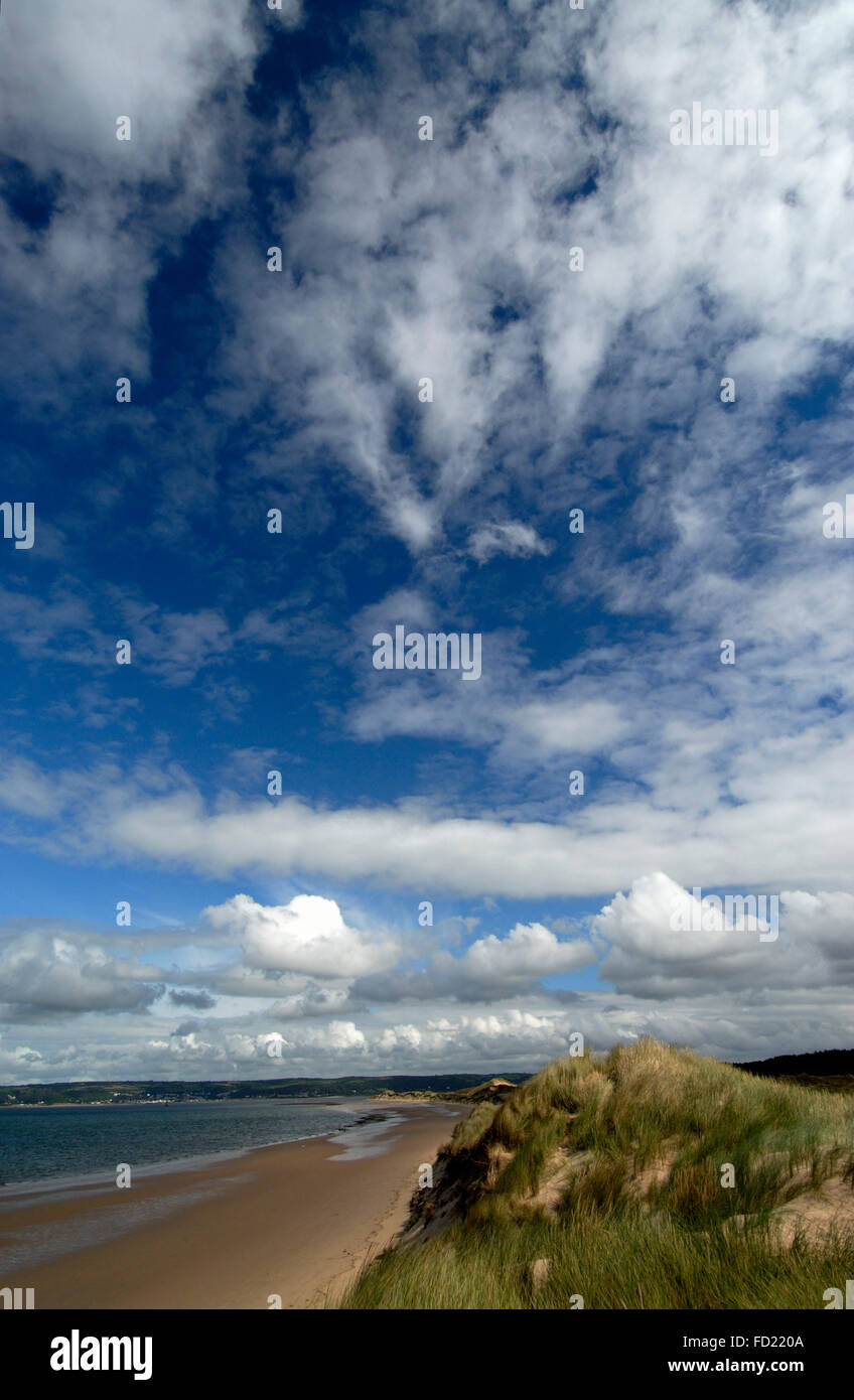 View over Whiteford Sands towards Burry Port , the Gower Peninsula ...