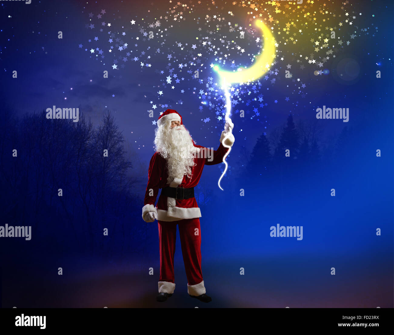 Santa claus holding moon in hi-res stock photography and images - Alamy