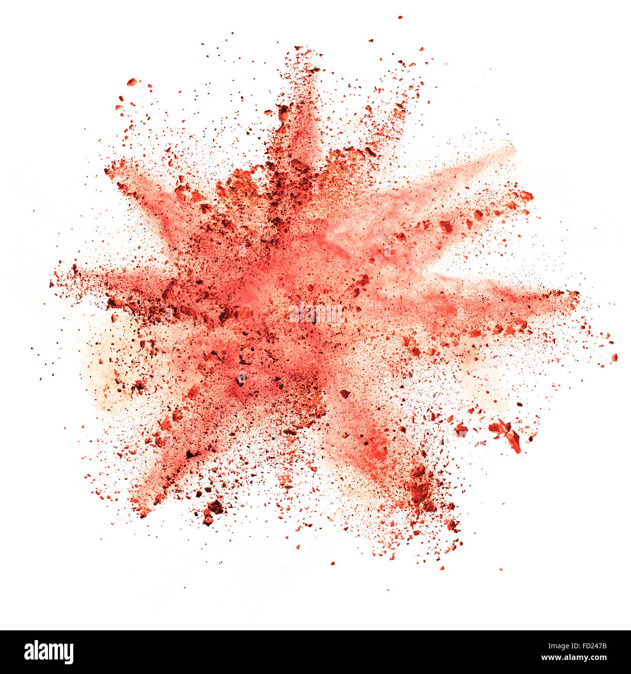 Explosion of orange powder, isolated on white background Stock Photo ...