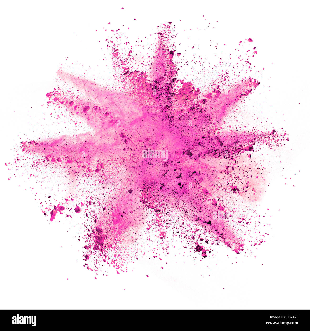 Explosion of purple powder, isolated on white background Stock Photo ...