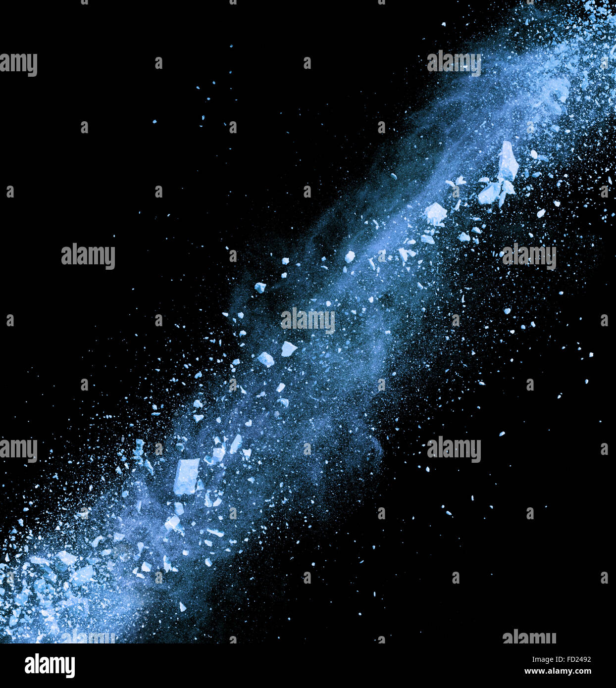 Explosion of blue powder, isolated on black background Stock Photo - Alamy