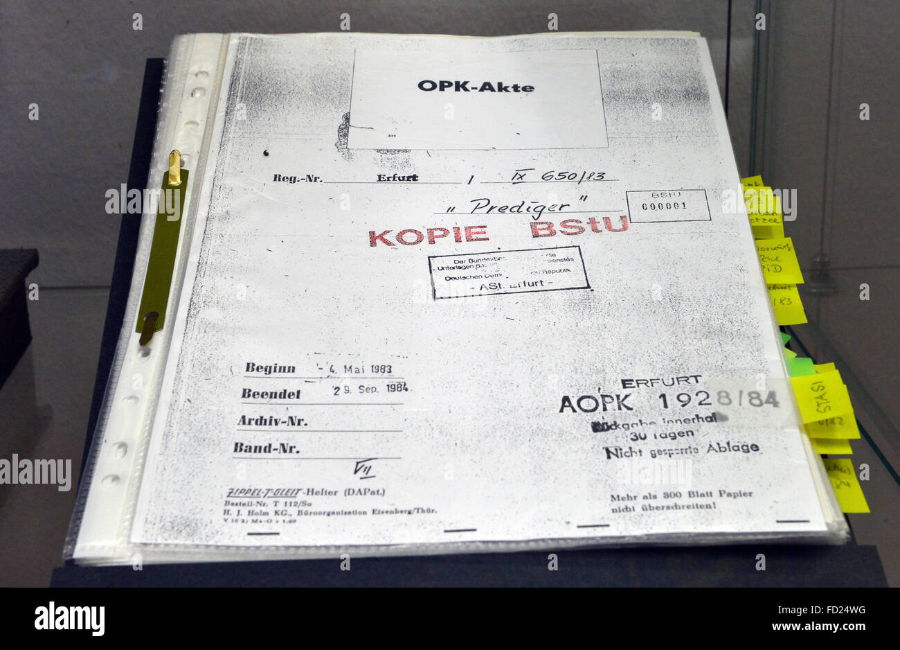 A copy of the original document of the former GDR state security ...
