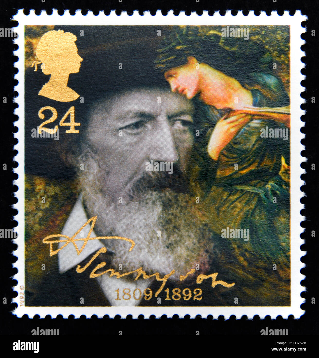 Postage stamp. Great Britain. Queen Elizabeth II. 1992. Death Centenary ...