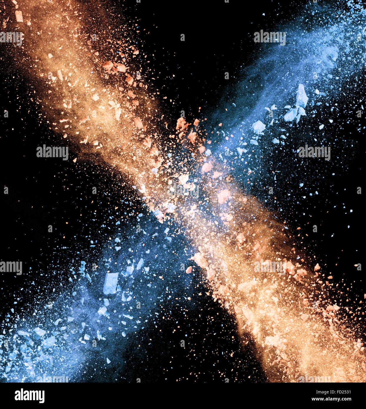 Explosion of colored powder, isolated on black background Stock Photo ...