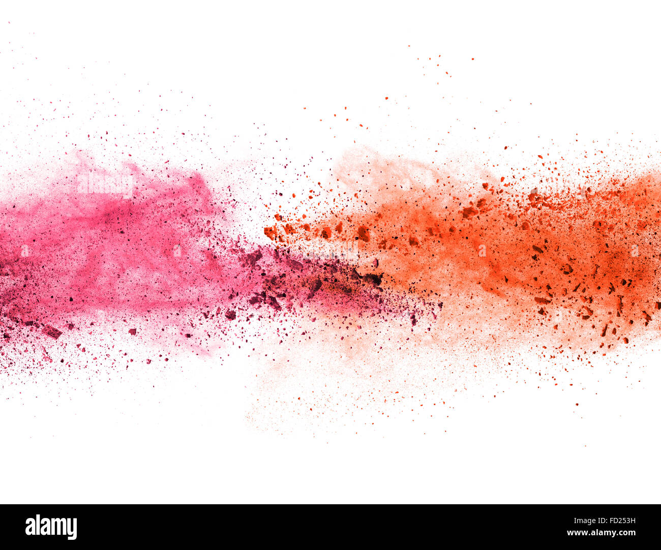 Explosion of colored powder, isolated on white background Stock Photo ...