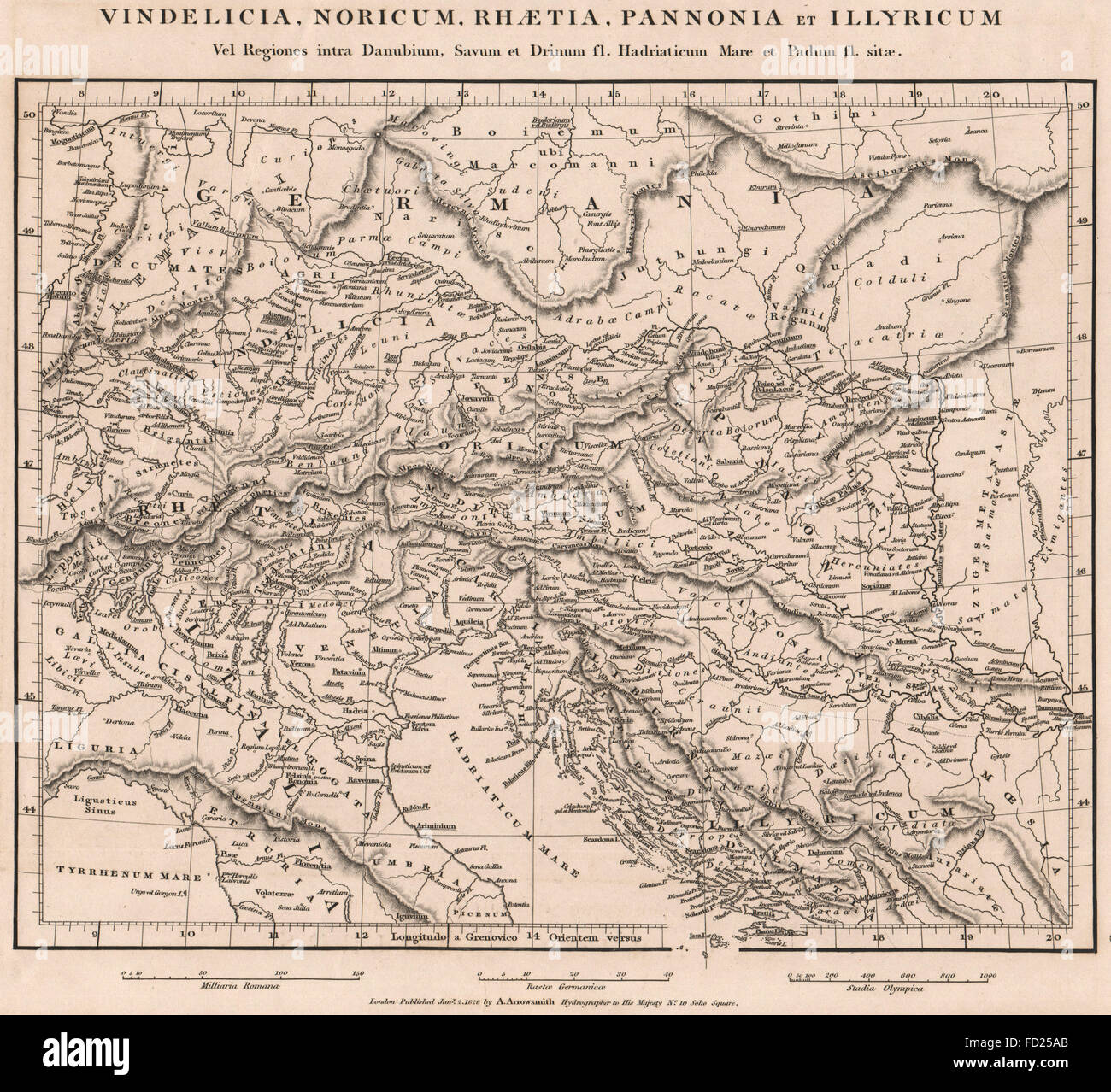 Map of ancient europe copperplate hi-res stock photography and images ...