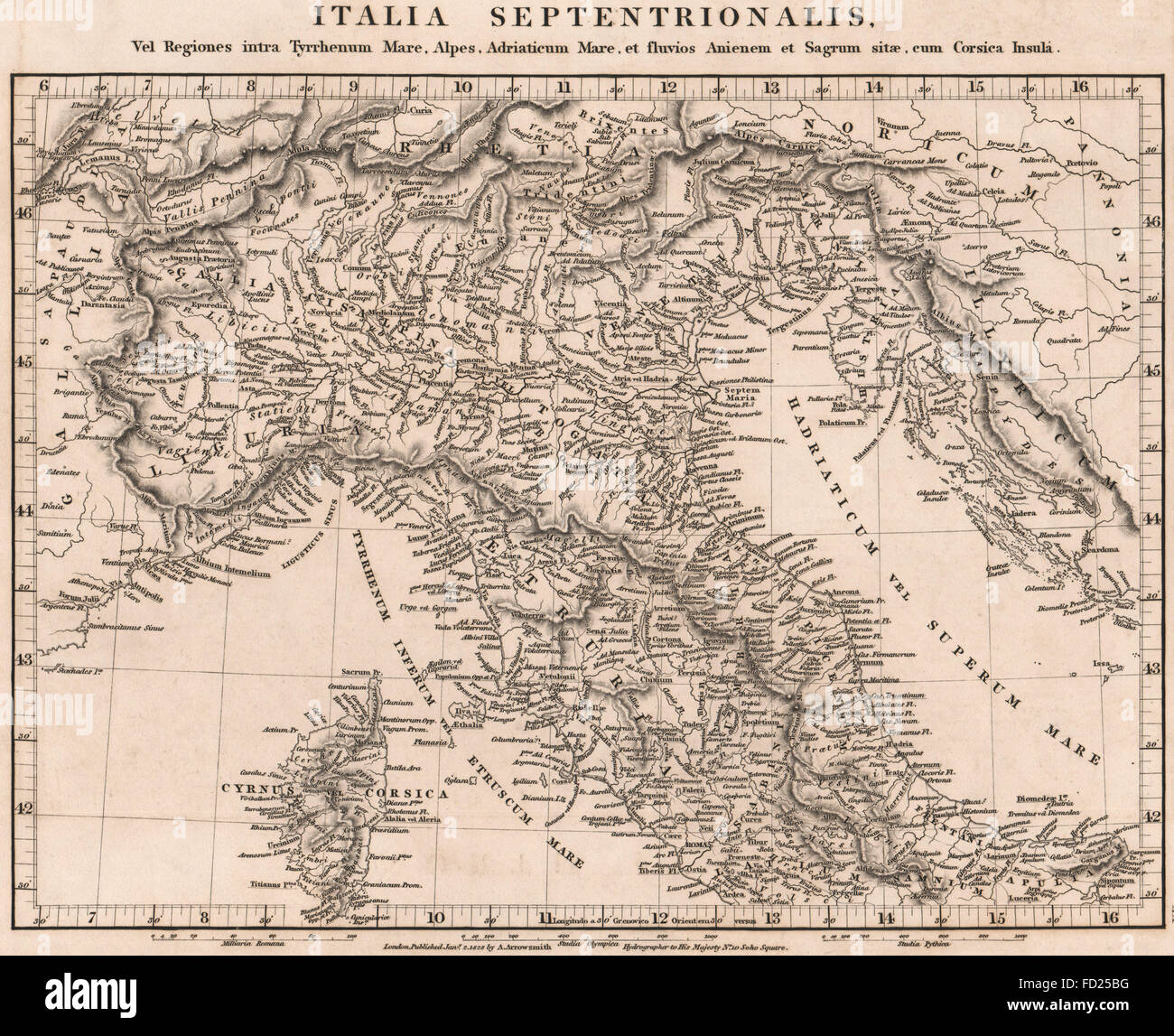ANCIENT NORTHERN ITALY: Italia Septentrionalis. Gallia Cisalpina, 1828 ...