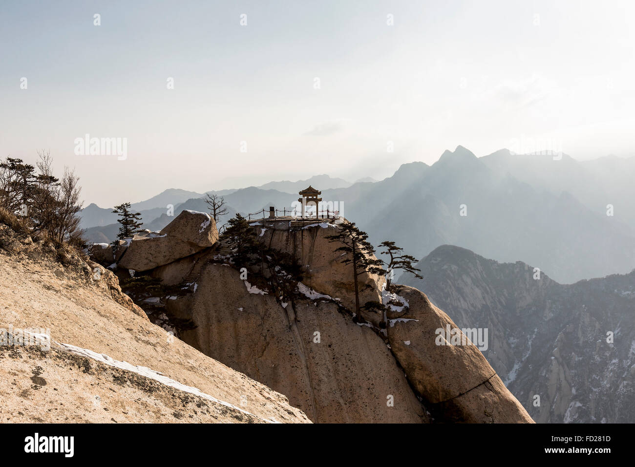 Chess Pavilion at the South Peak of Huashan Mountain, China Stock Photo ...