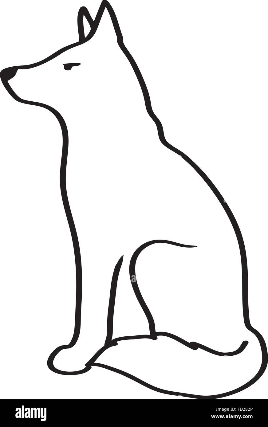 contour of a dog Stock Vector Image & Art - Alamy