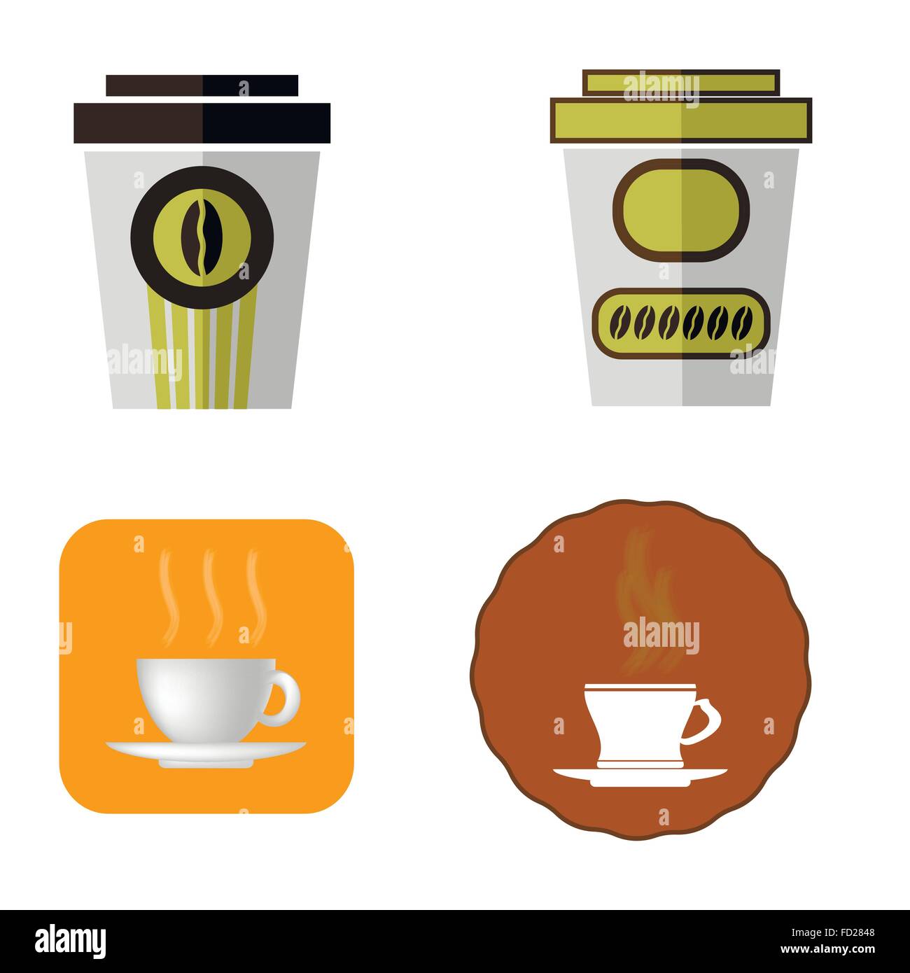 Cup of Coffee Icons Stock Vector Image & Art - Alamy