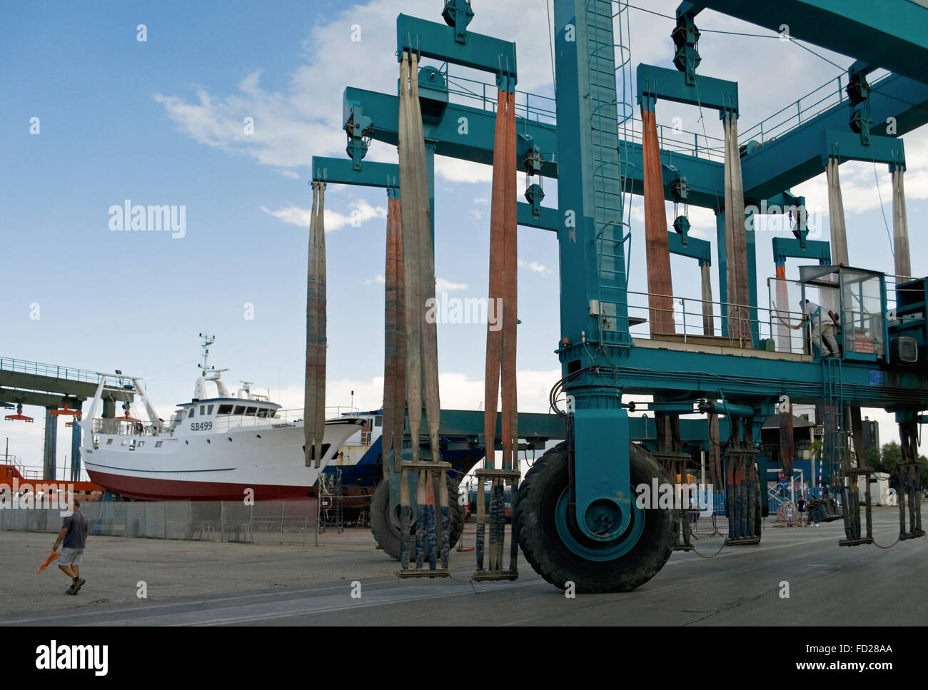 Mobile crane boat hoist lift wheeled machinery equipment hi-res stock ...