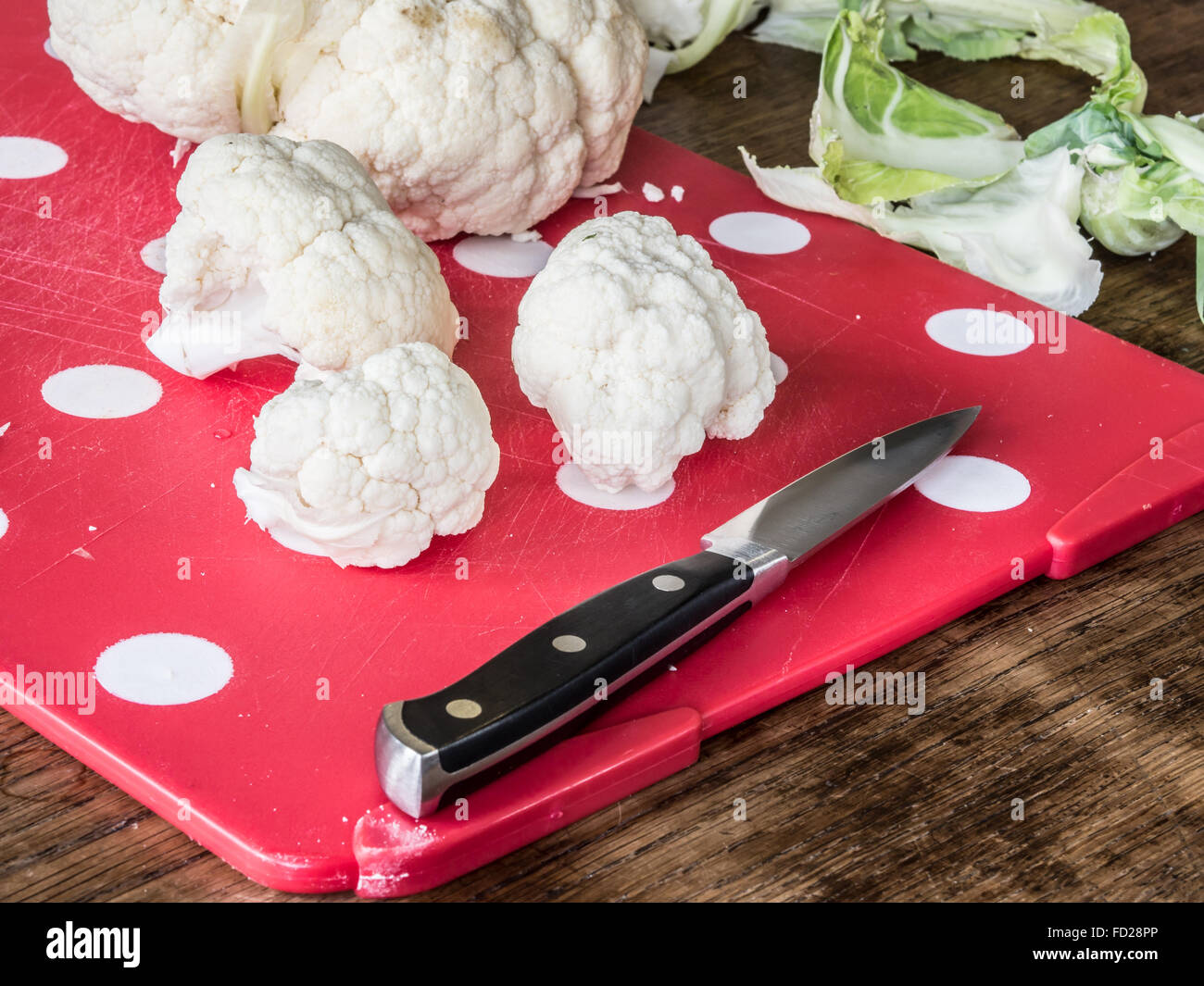Pieces of a Cauliflower Stock Photo - Alamy