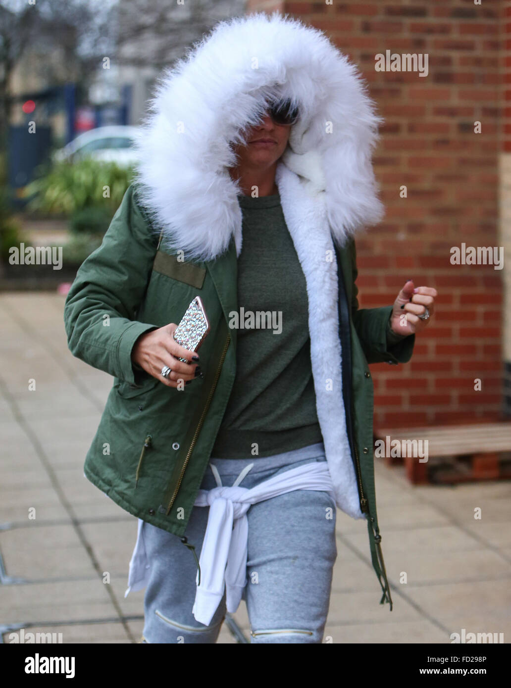 Katie Price arrives at the New Victoria Theatre in Woking for her last ...