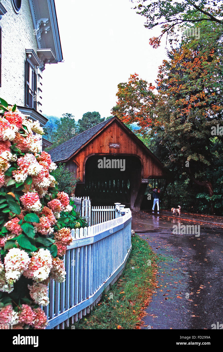 Woodstock Middle Bridge,Woodstock,Vermont Stock Photo - Alamy