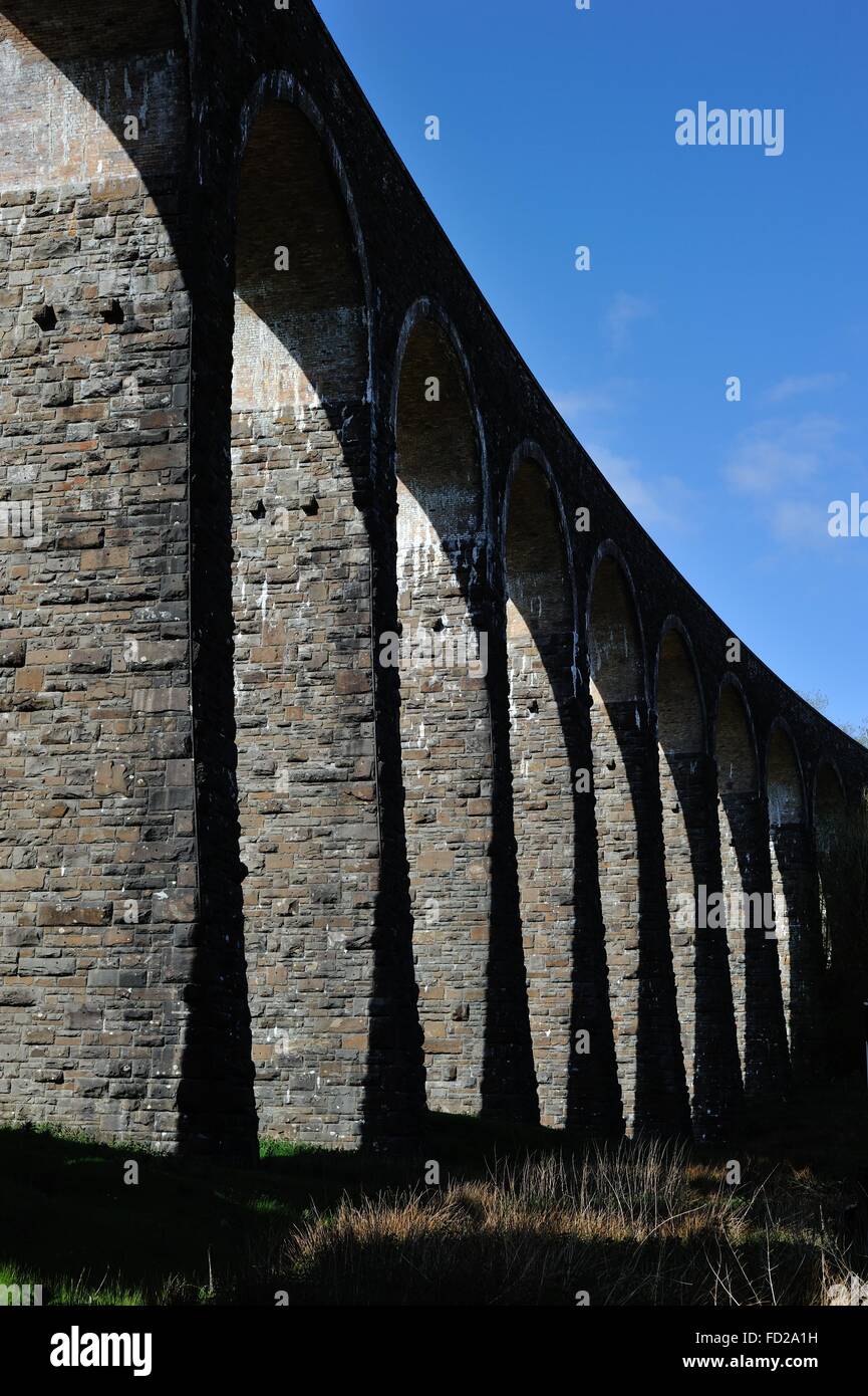 Cynghordy railway viaduct, Central / Heart of Wales line. Built on a ...