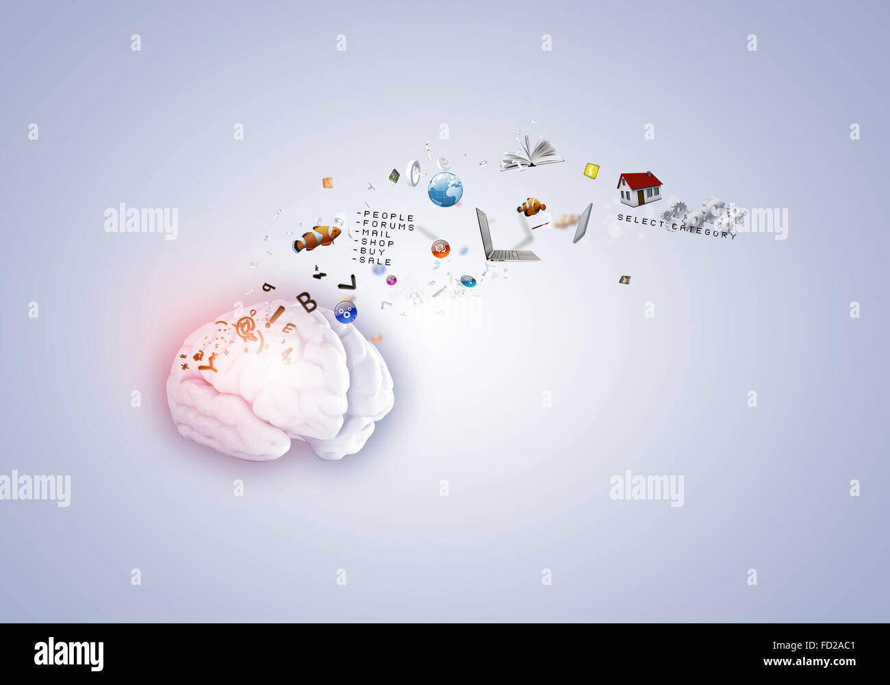 Conceptual computer human head hi-res stock photography and images - Alamy