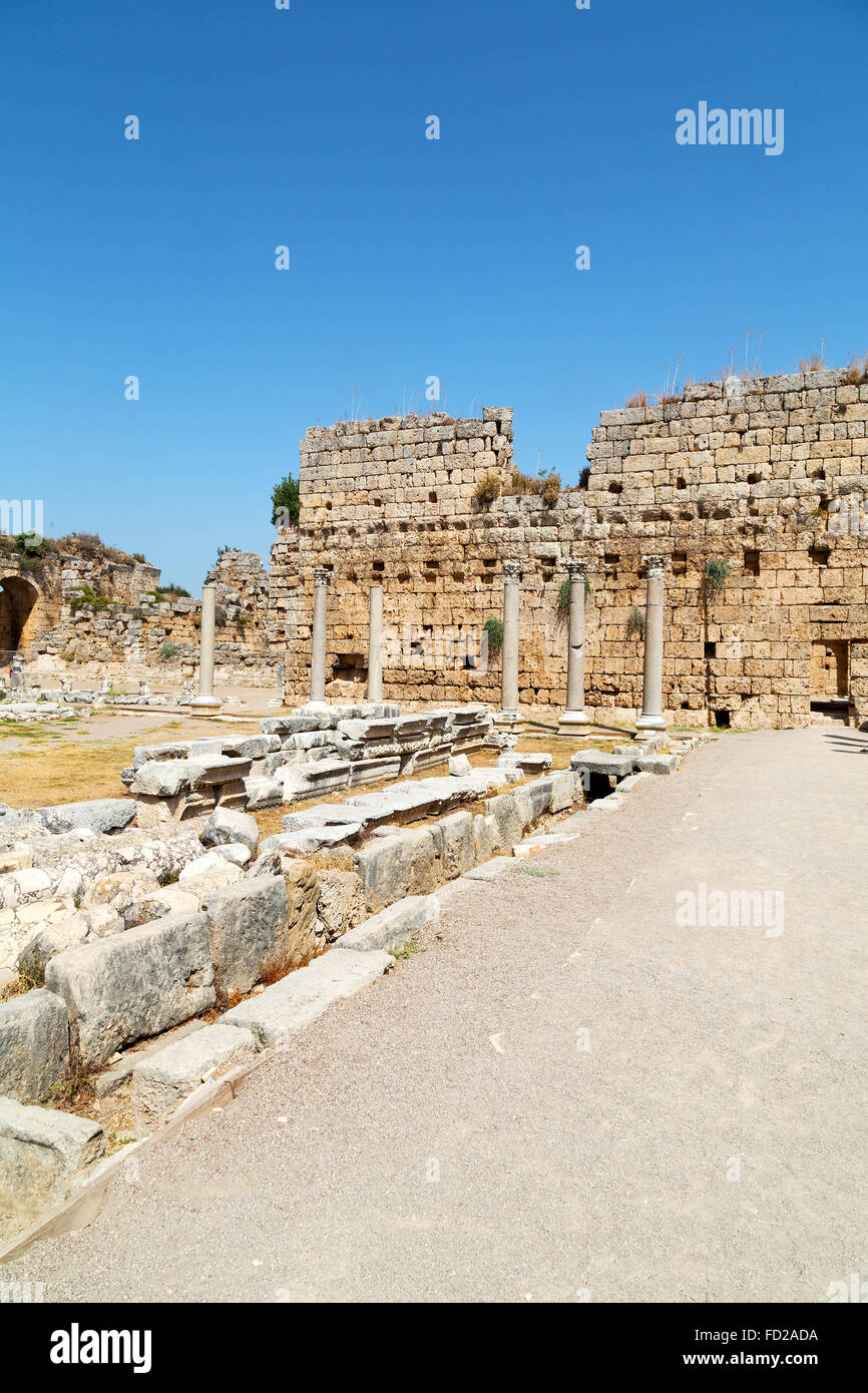 old construction in asia turkey the column and the roman temple Stock ...