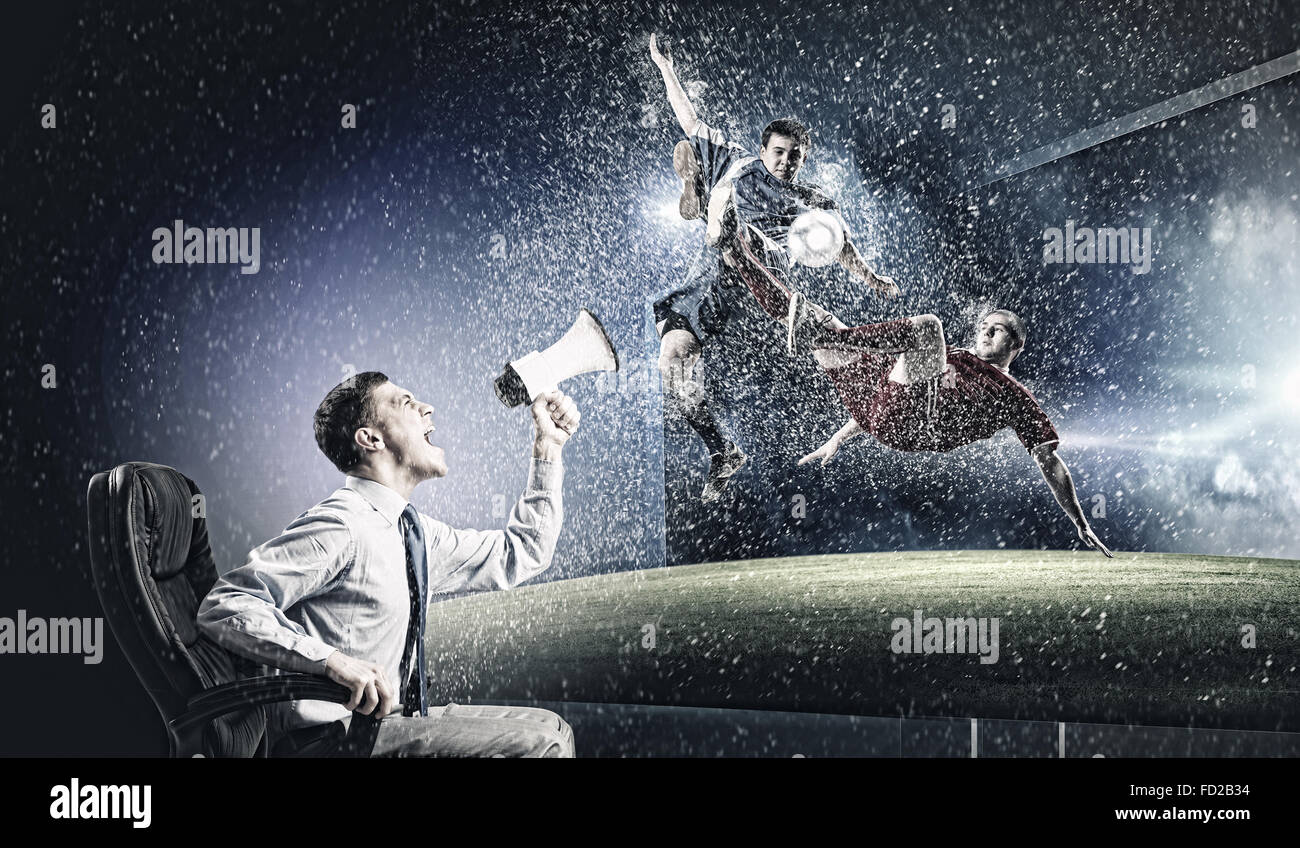 Man sitting in chair screaming hi-res stock photography and images - Alamy