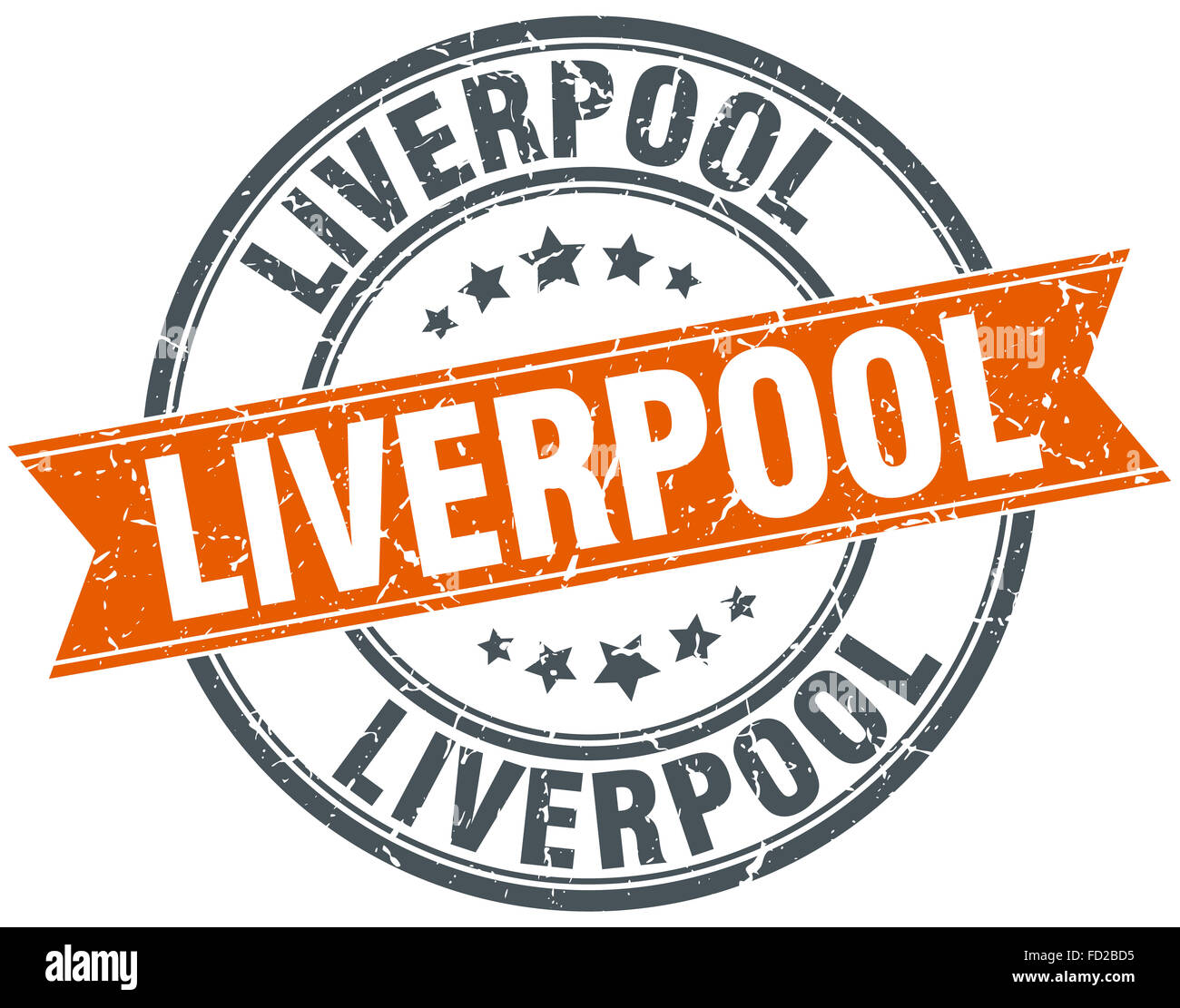 Liverpool red round grunge vintage ribbon stamp Stock Photo - Alamy