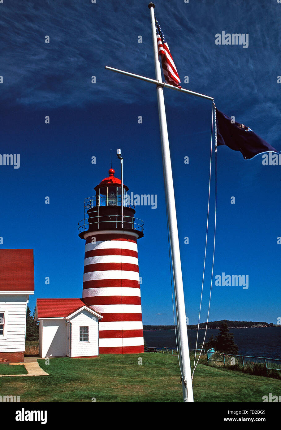 West Quoddy Head Lighthouse,Lubec,Maine Stock Photo - Alamy