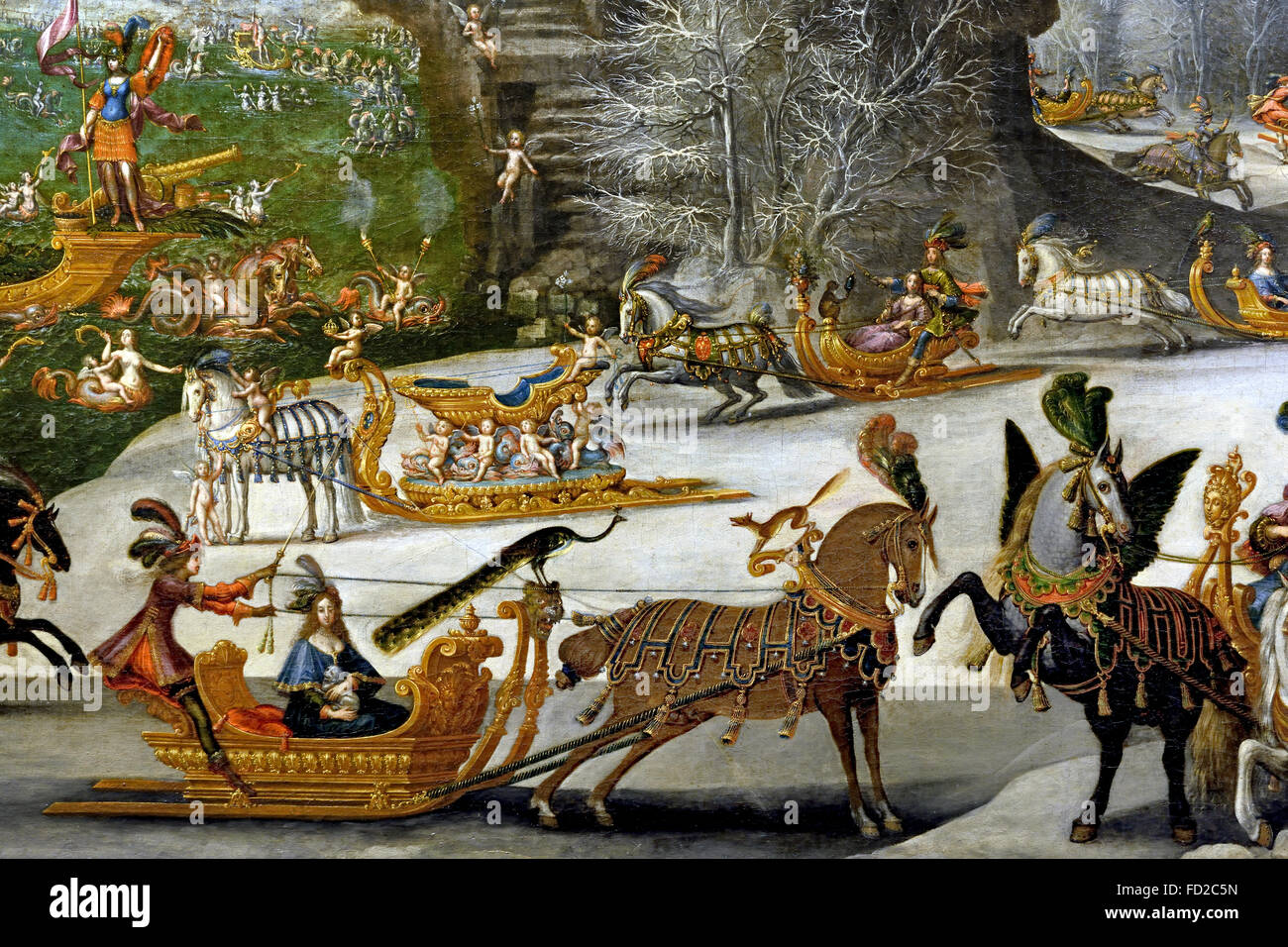 Claude Deruet (1588-1660) The fourth canvas, Water (or "Winter") shows ...