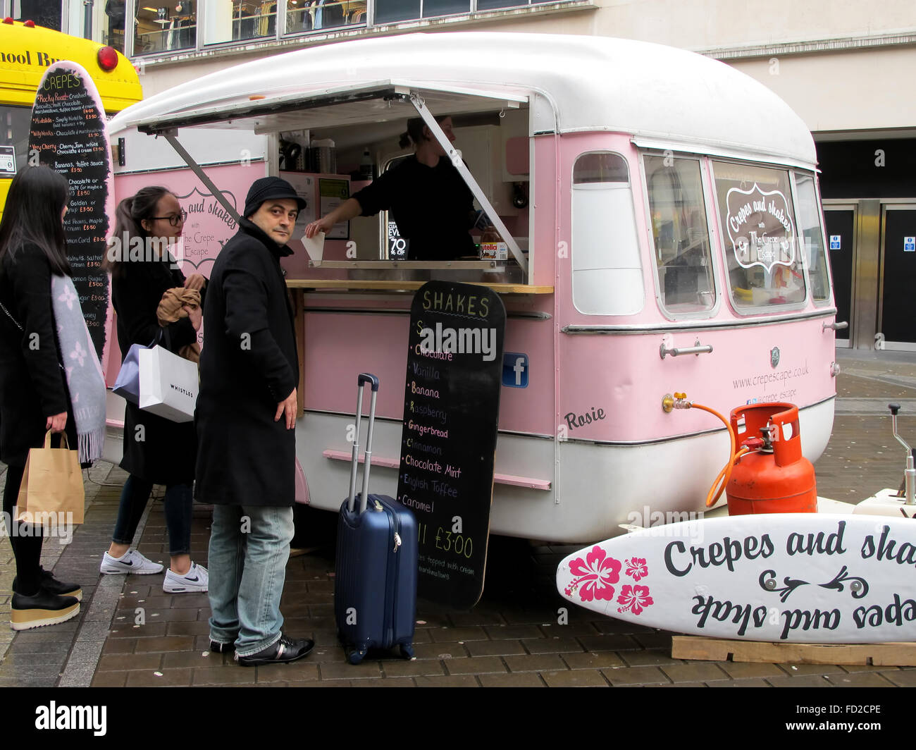 LEEDS, YORKSHIRE, UK. JANUARY 24, 2016. A old caravan converted into a ...