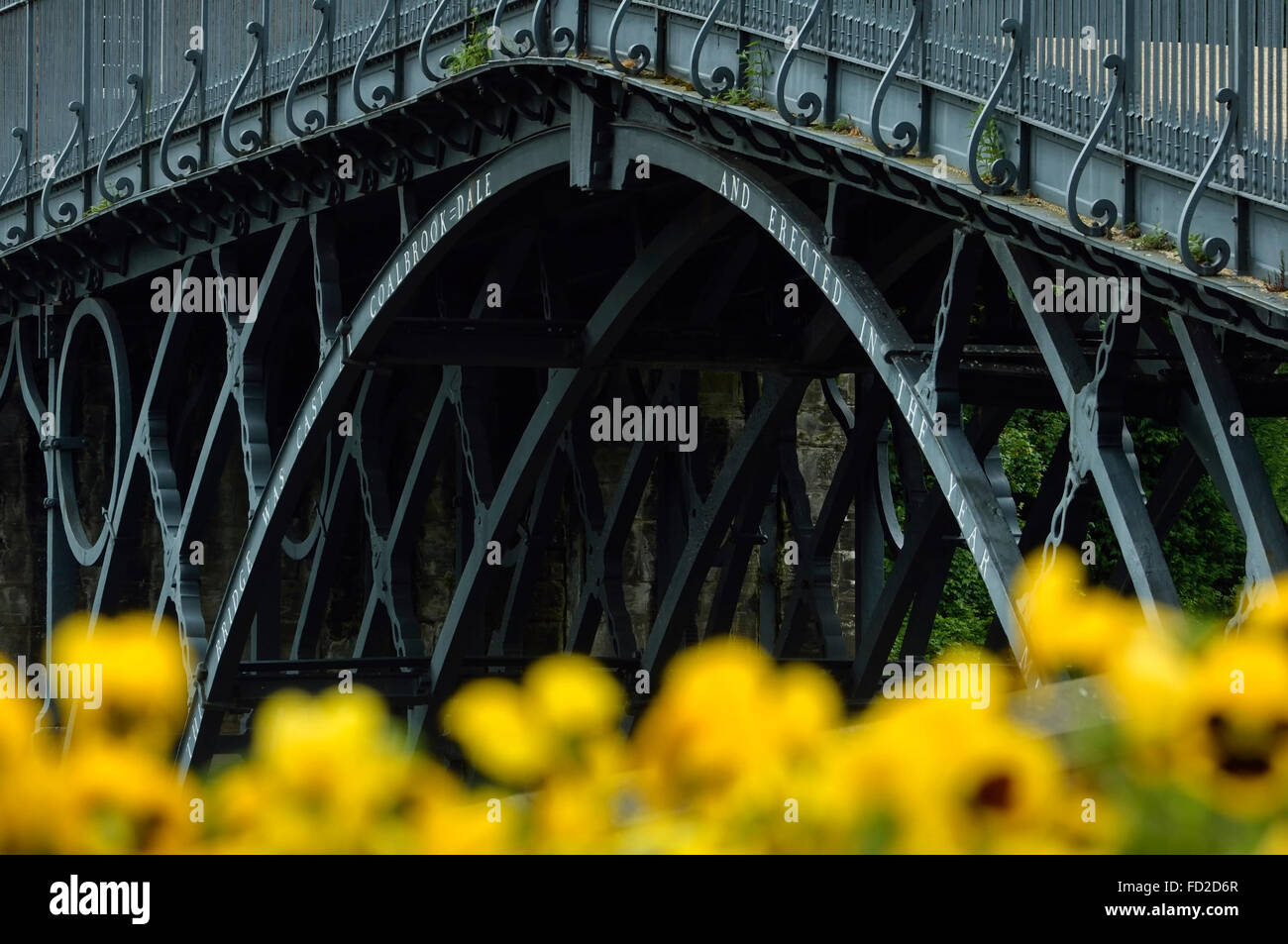 Abraham Darby's Iron Bridge, the first cast iron bridge, crossing the ...