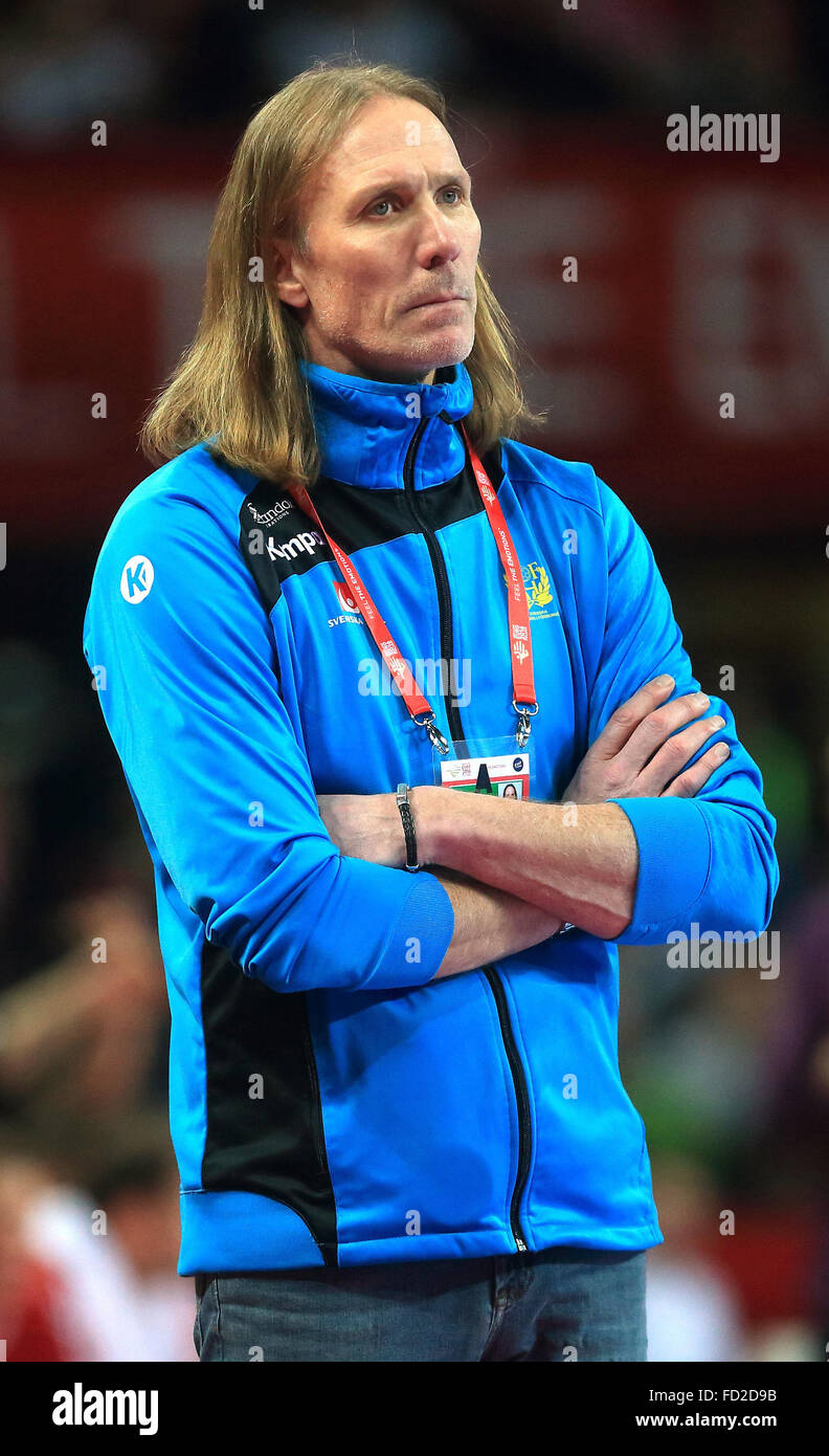 Wroclaw, Poland. 27th Jan, 2016. Sweden's head coach Staffan Olsson ...
