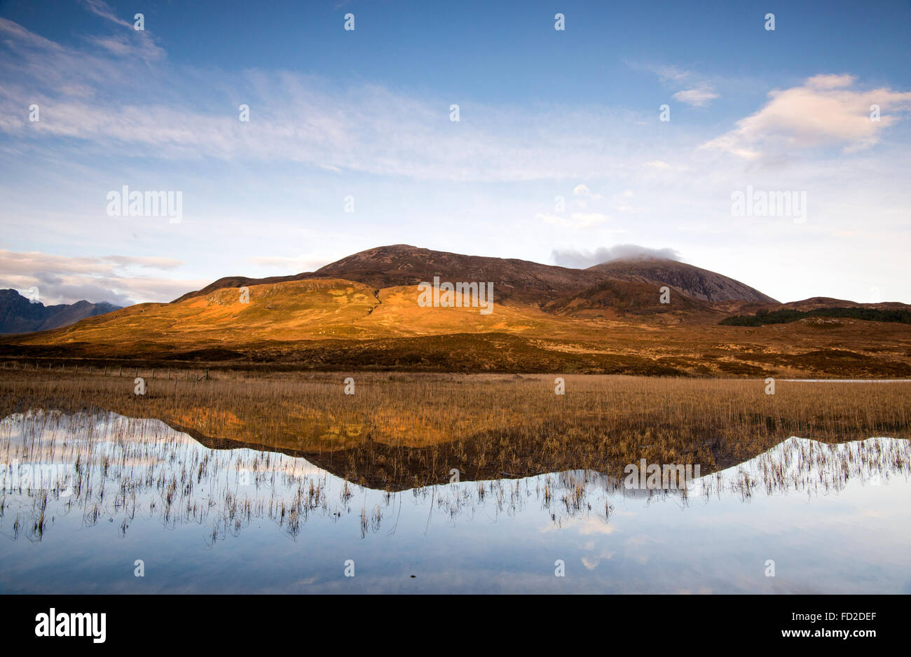 Reflections in Loch Cill Chriosd on the Isle of Skye, Scotland UK Stock ...