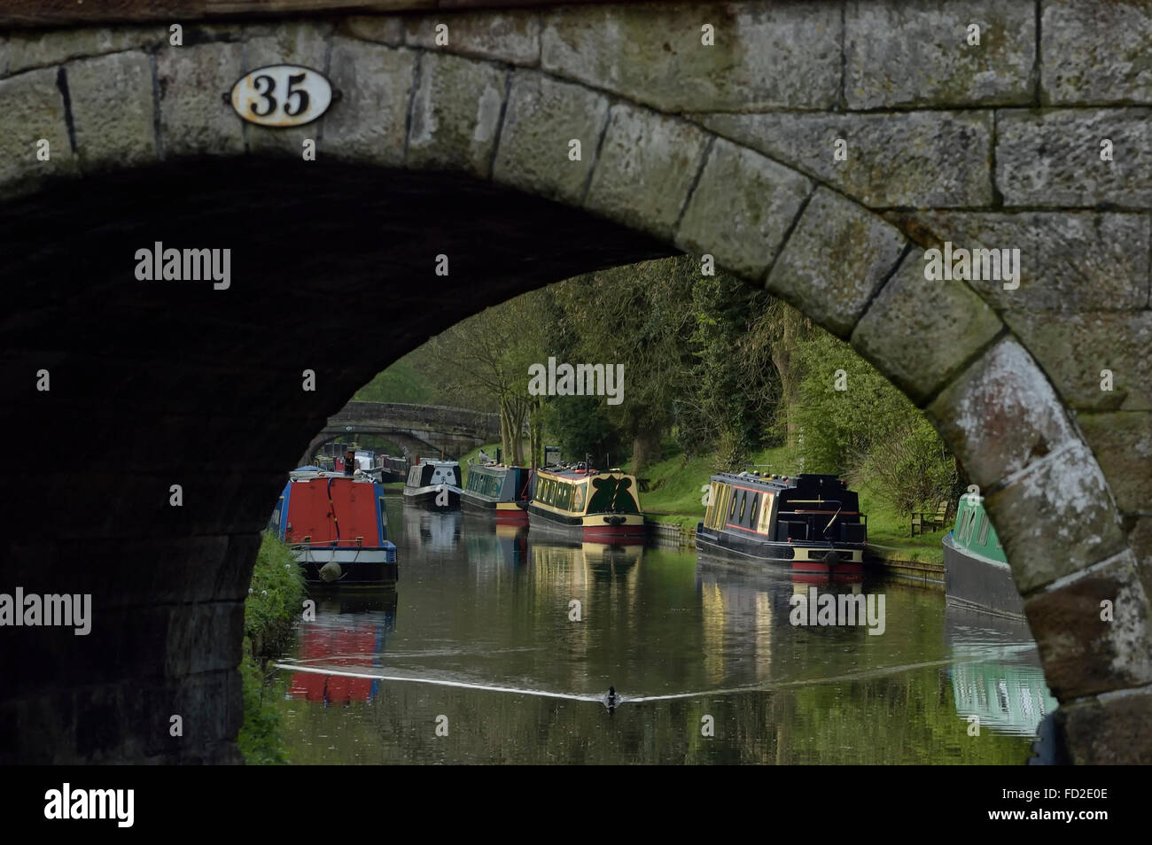 Gnosall Bridge No 35. Shropshire Union Canal. Shropshire. England. UK ...