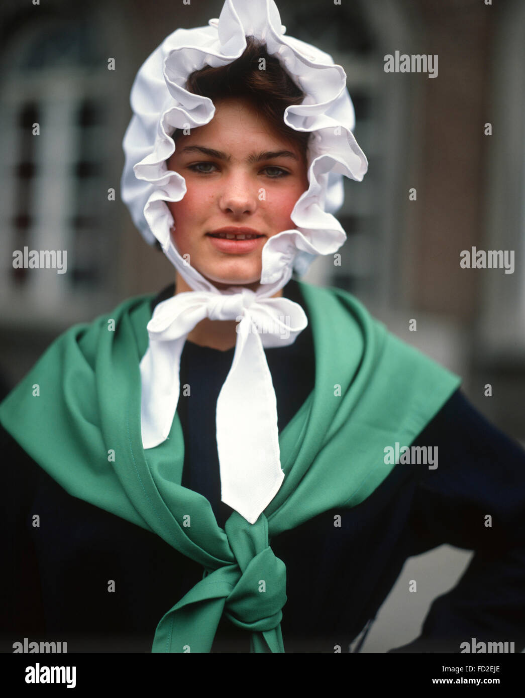 Belgium, Brussels, woman in traditional costume at local festival Stock ...