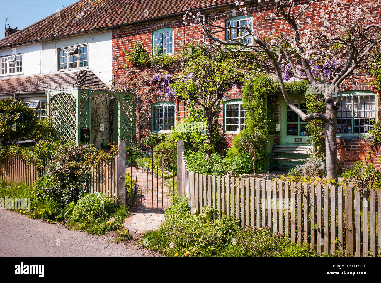 Old terraced cottages, including 'Jelly Dog Cottage', in Manton village ...