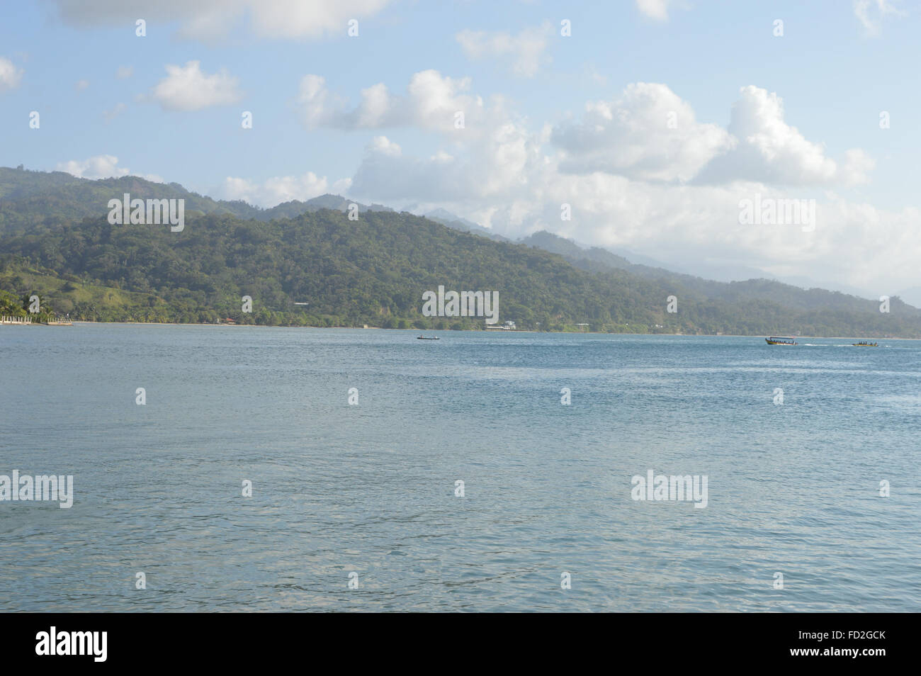 Beautiful tropical coast of the Caribbean sea by Omoa, Honduras Stock ...