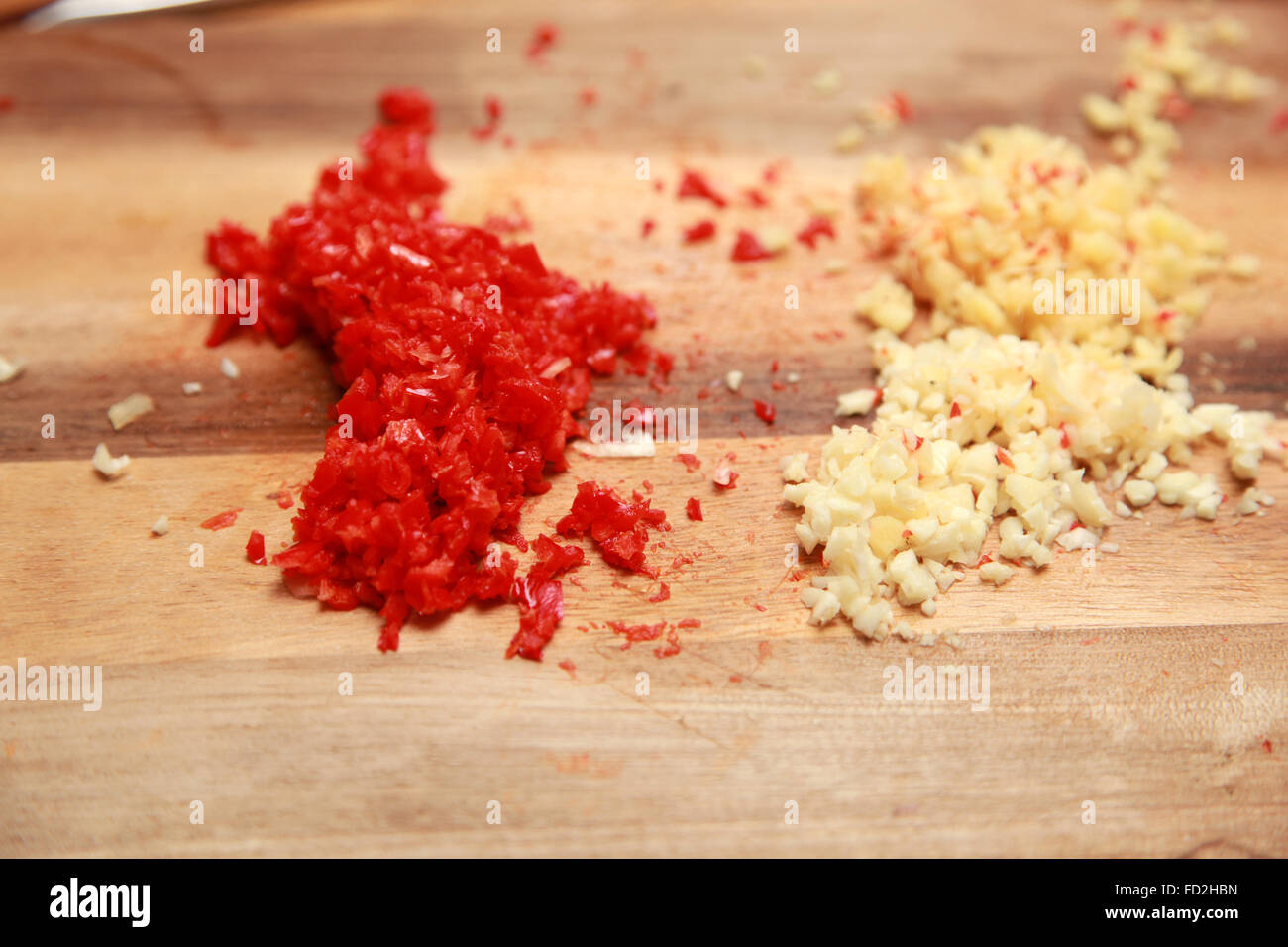 Minced garlic, ginger and chilli Stock Photo - Alamy