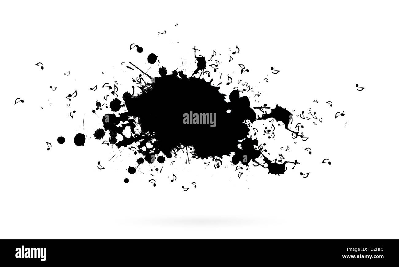 Conceptual image with black music signs on white backdrop Stock Photo ...