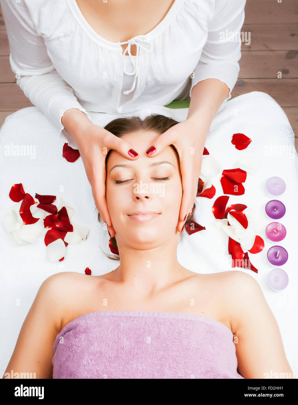stock photo attractive lady getting spa treatment in salon, massage ...