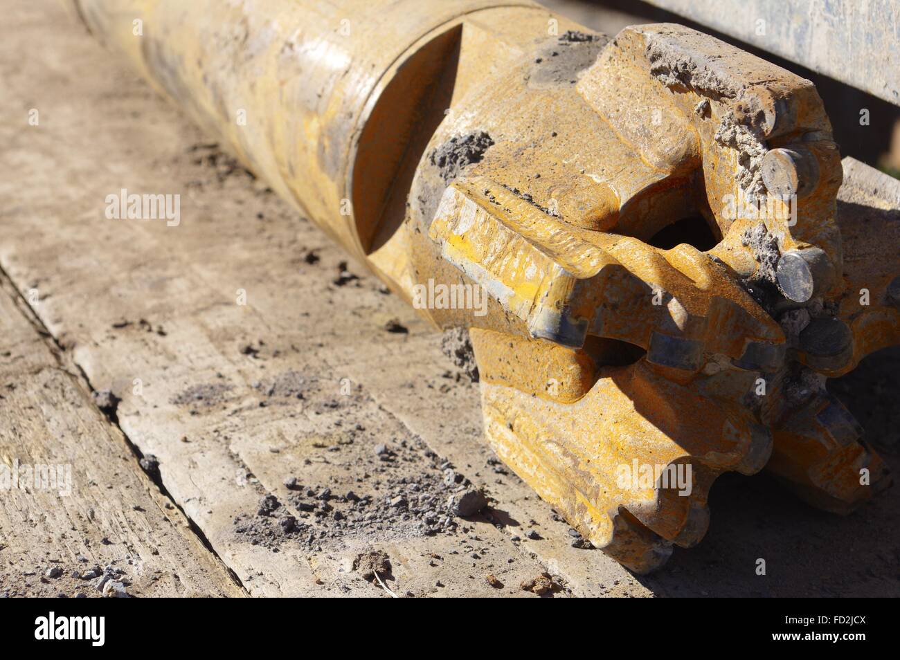 Close-up of used drilling bit on the back of a drill rig Stock Photo ...