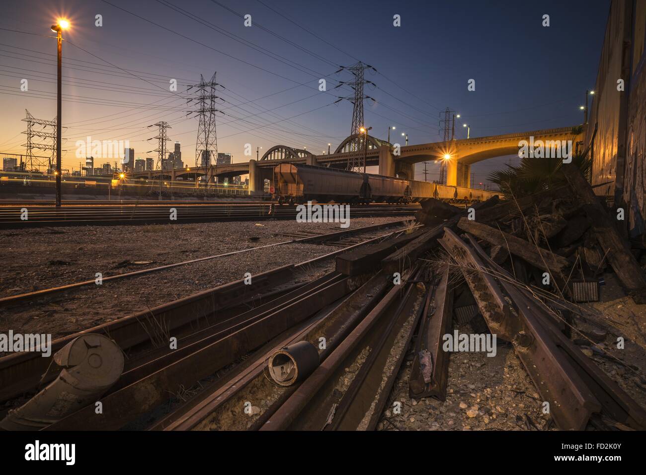 Sept. 5, 2015 - Los Angeles, California, U.S - Parked rail cars and a ...