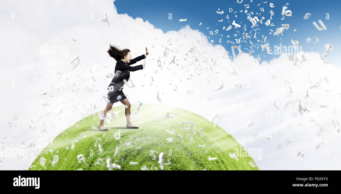 Walking Against The Wind Stock Photos & Walking Against The Wind Stock ...