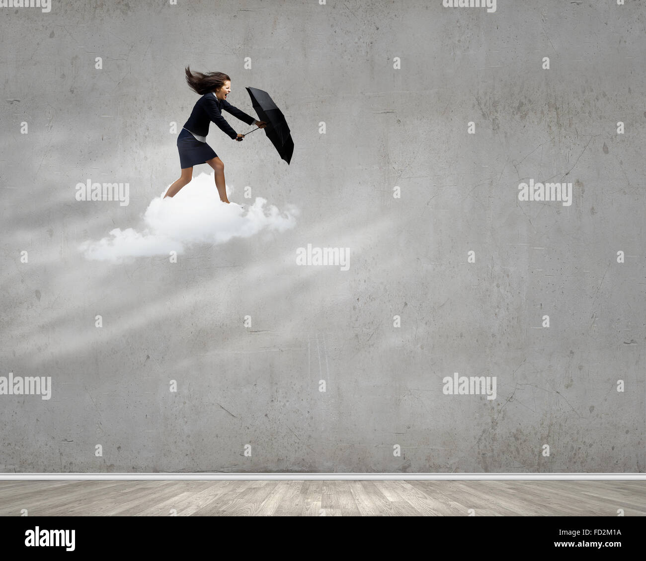Person holding umbrella against wind hi-res stock photography and ...