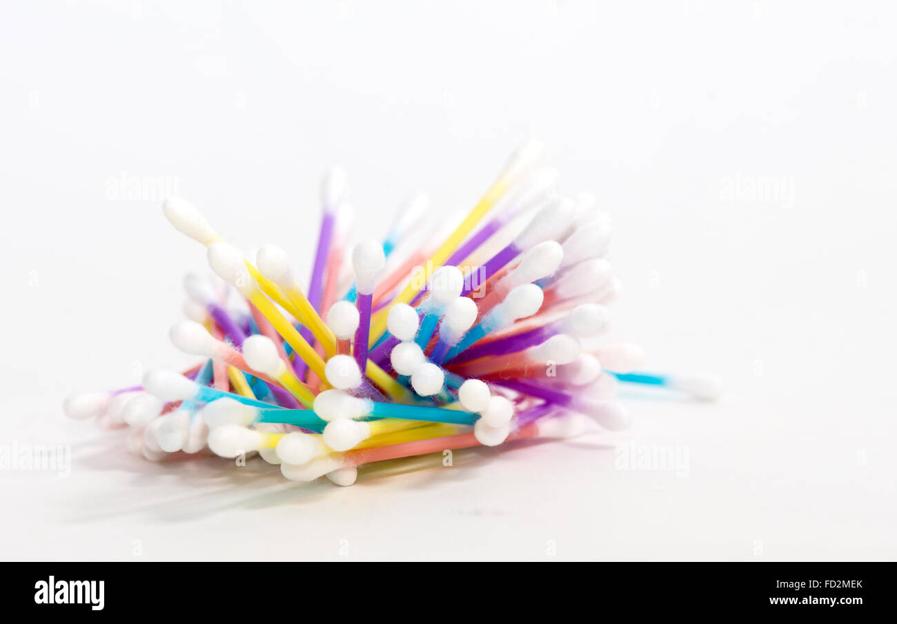 pile of Q tips on a white background Stock Photo - Alamy