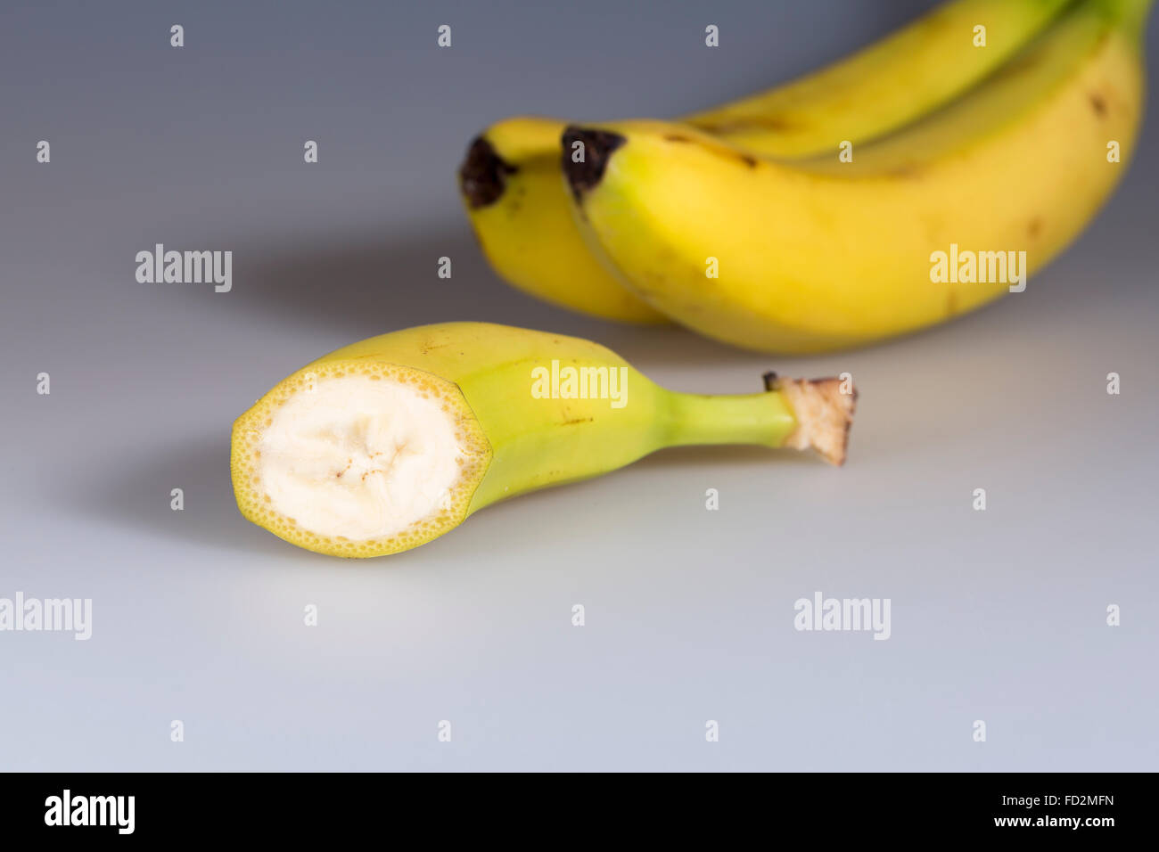 Banana Sliced in Half Stock Photo - Alamy