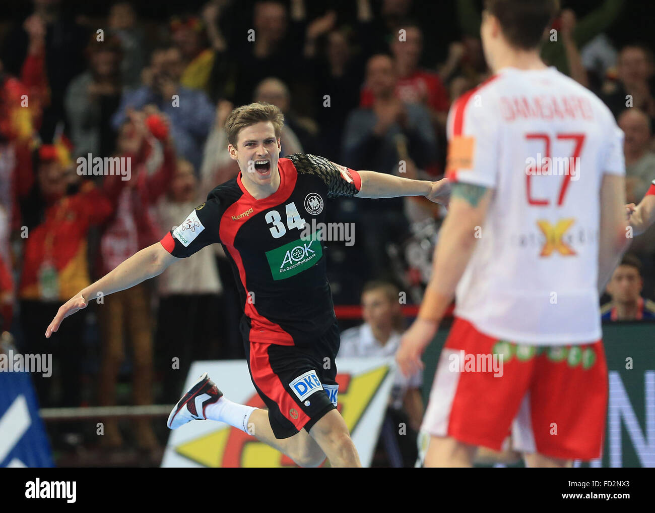 Wroclaw, Poland. 27th Jan, 2016. Germany's Rune Dahmke celebrates ...