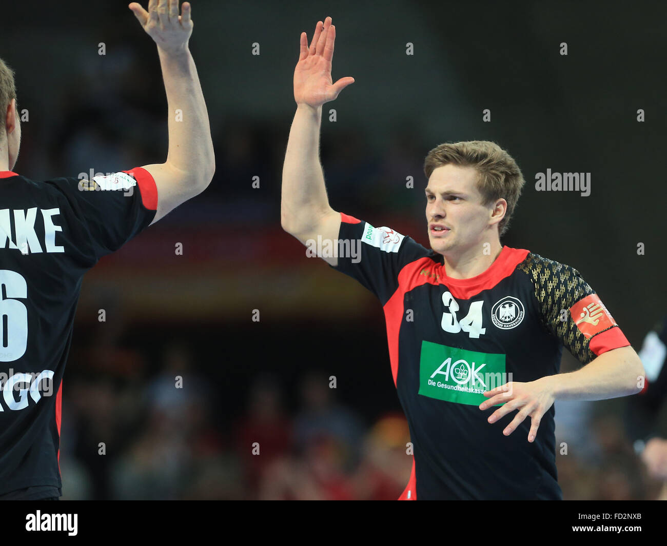 Wroclaw, Poland. 27th Jan, 2016. Germany's Rune Dahmke celebrates ...