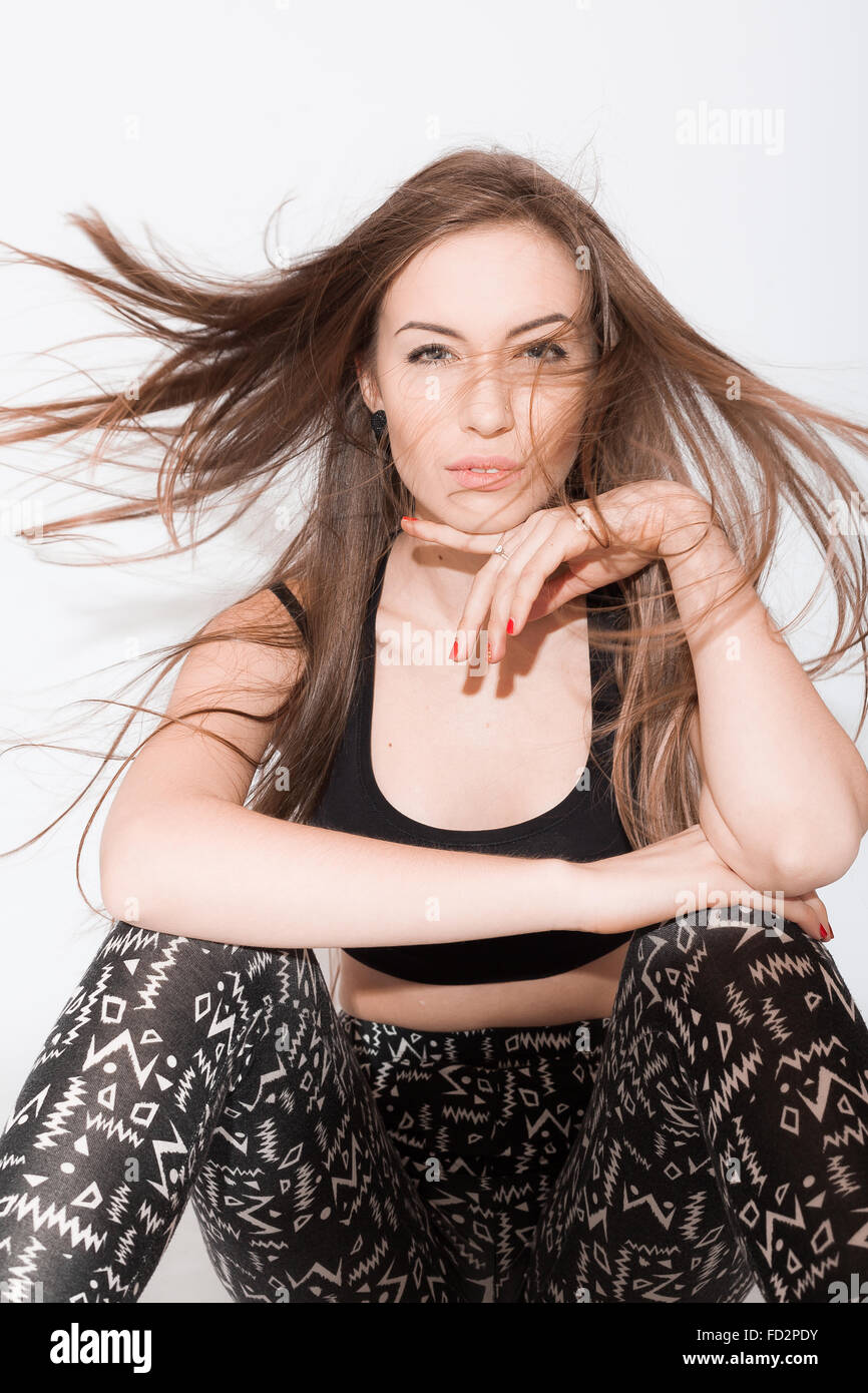 young model posing in studio Stock Photo - Alamy