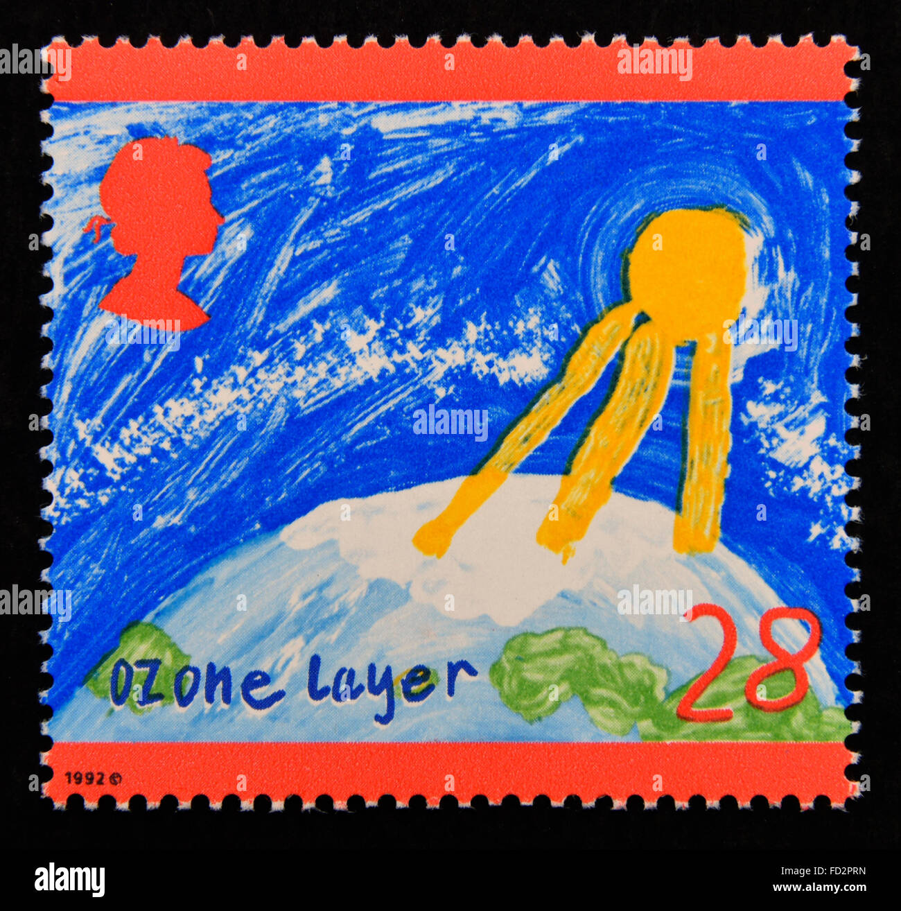 Postage stamp. Great Britain. Queen Elizabeth II. 1992. Protection of ...