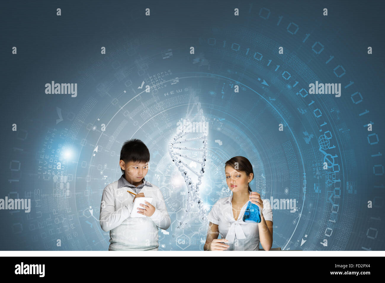 Young teacher and school boy at chemistry lesson Stock Photo - Alamy