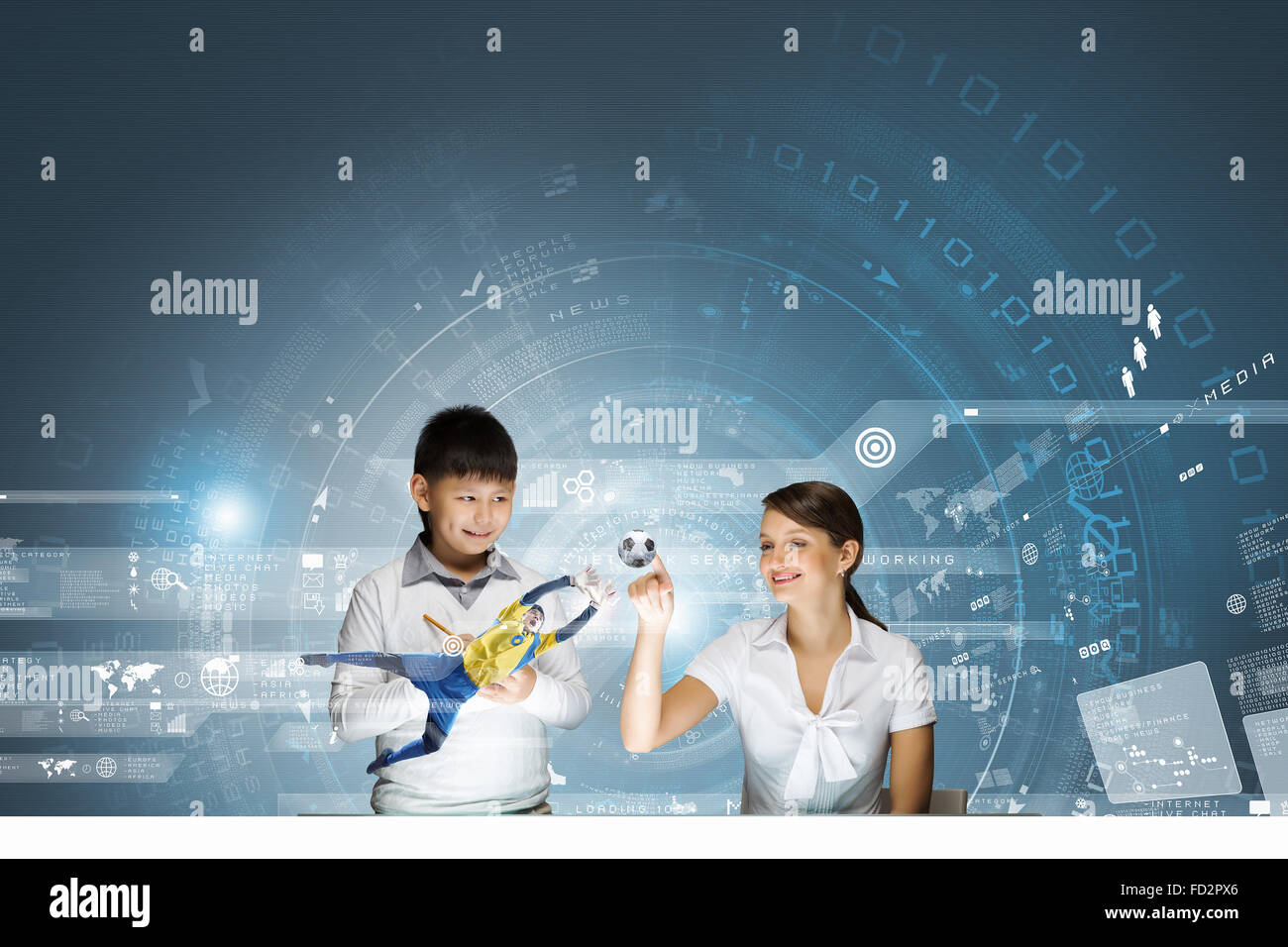 Young teacher and school boy at computing lesson Stock Photo - Alamy