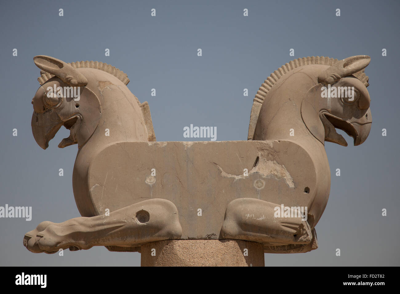 statues decorating the ancient capital of Persepolis, Iran Stock Photo ...