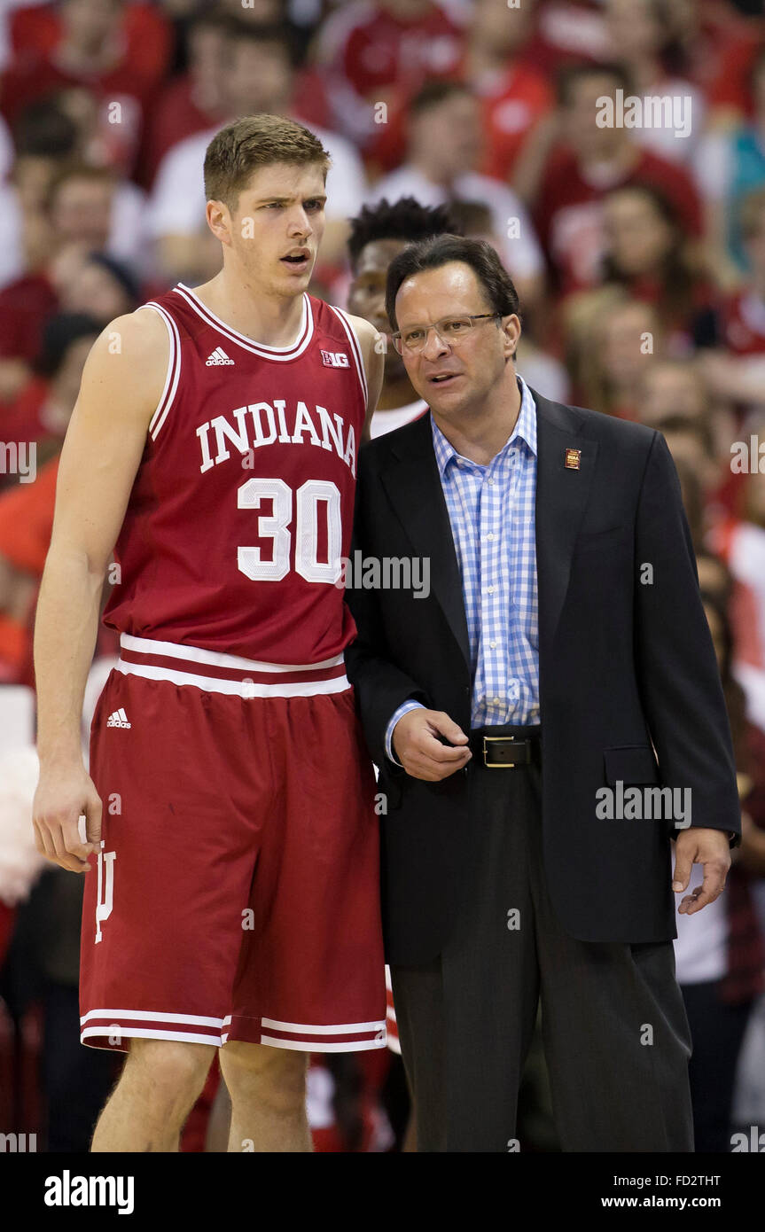 January 26, 2016: Indiana Hoosiers forward Collin Hartman #30 gets ...